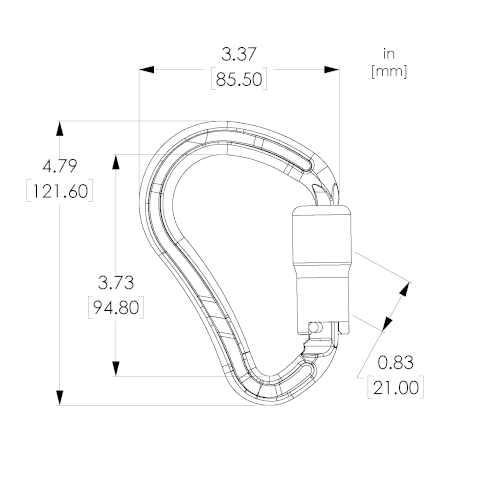 A957PS Locksafe Offset (Triple Action)Keylock Carabiner - Pensafe Inc ...